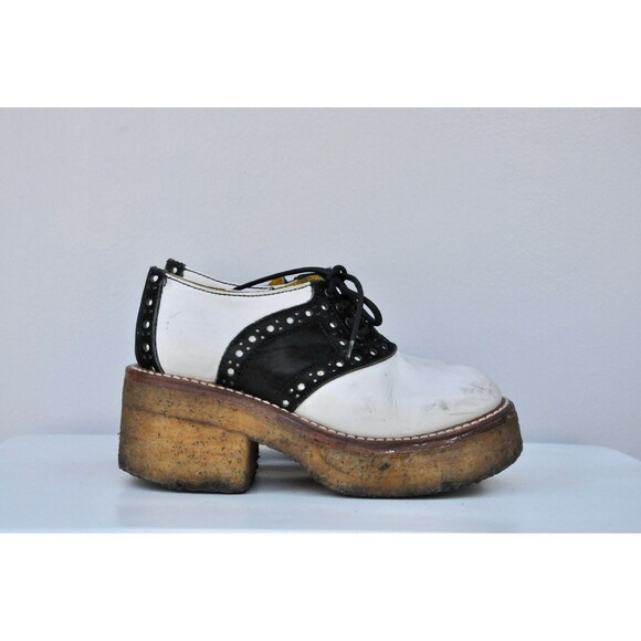 Vintage | Shoes | Muro Leather Industrial Schoolgirl Chunky Lace Up ...